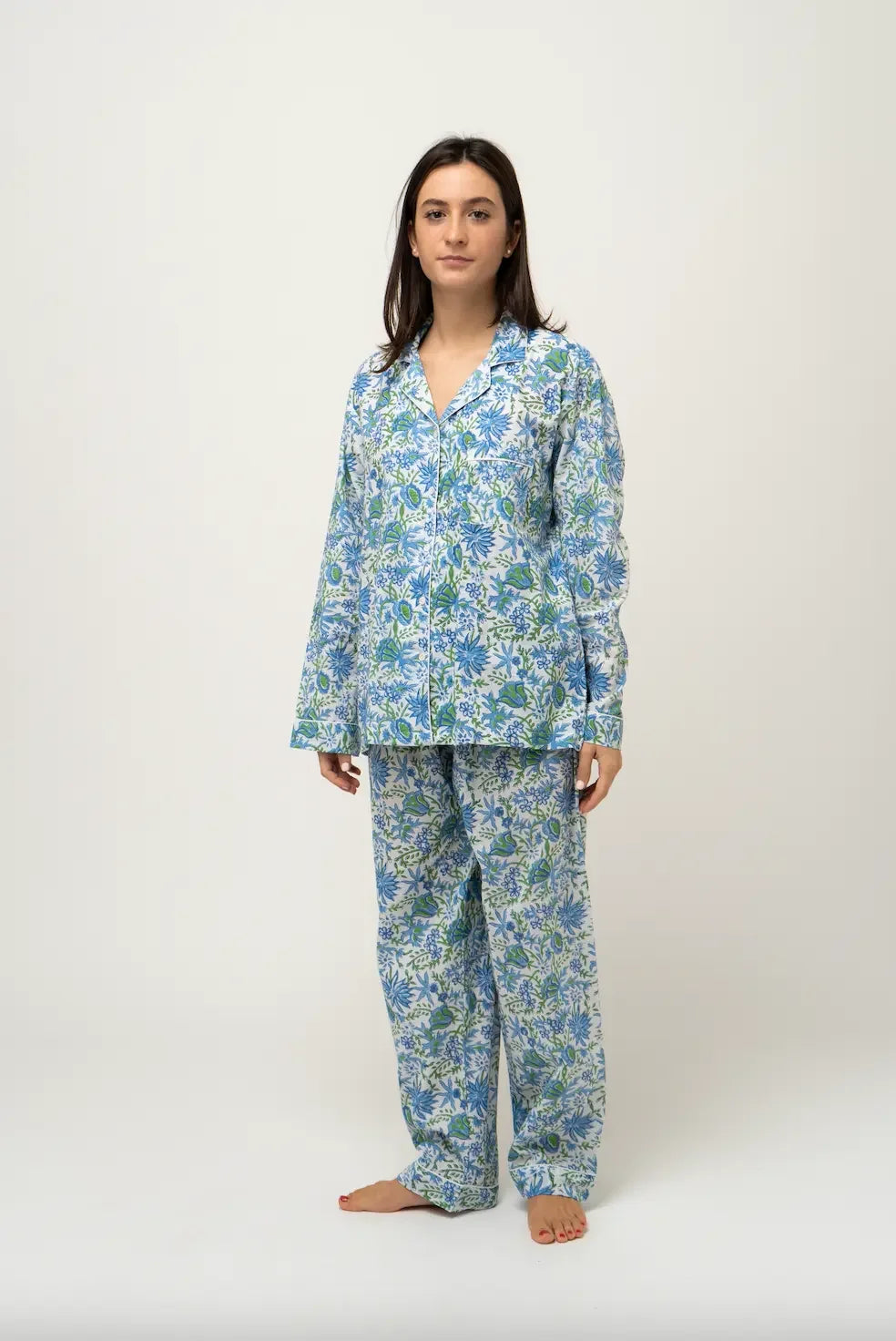 Pyjamas in Marina- 100% Cotton | Parasol UK – Parasol-UK